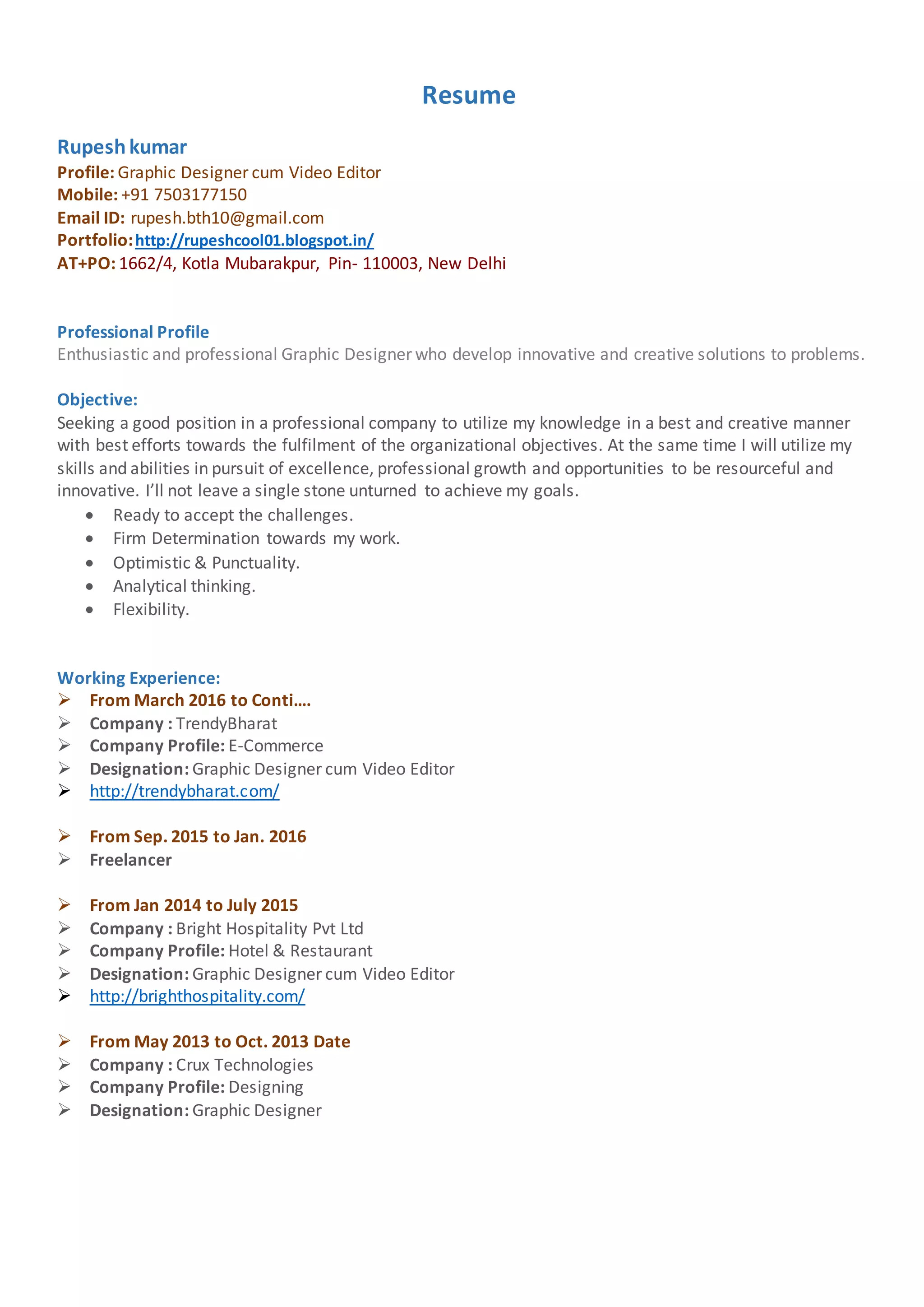 Mr. Rupesh - Resume | PDF