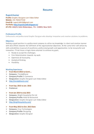 Mr. Rupesh - Resume | PDF