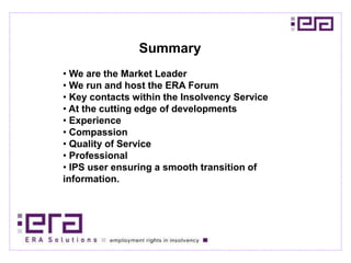 ERA Solutions - What we can do for you | PDF