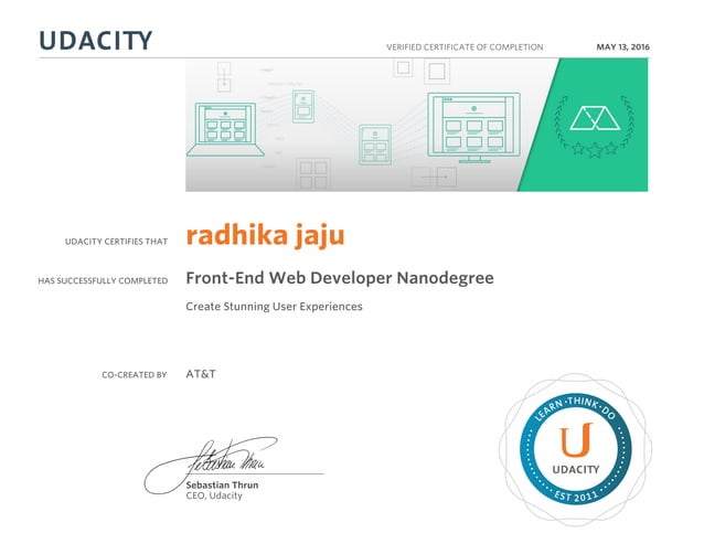 Udacity certificate