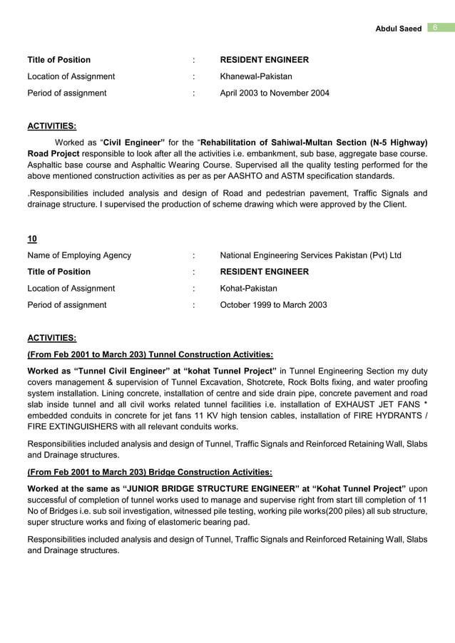 CV Abdul Saeed | PDF