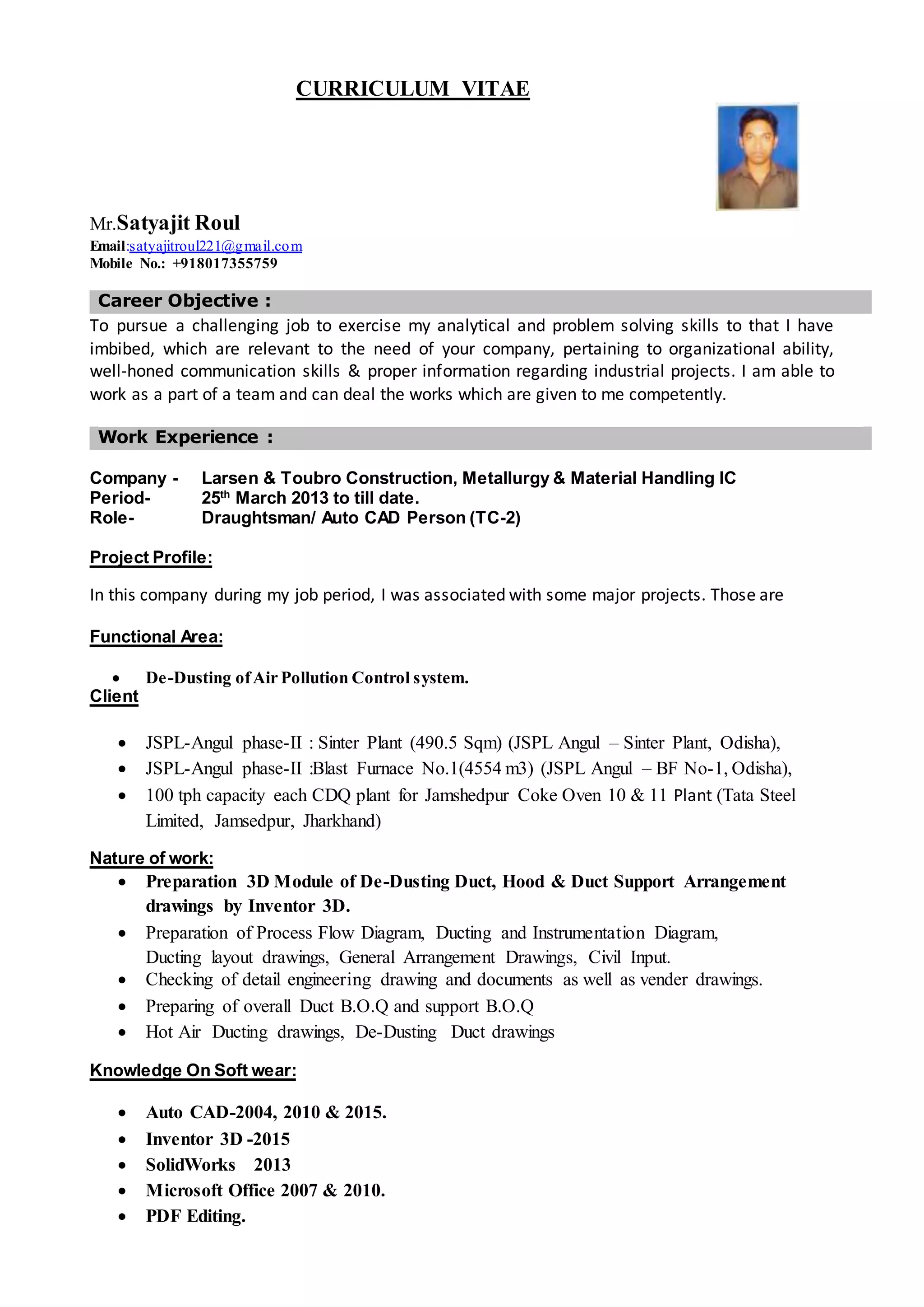 Satyajit cv 2016 | DOCX