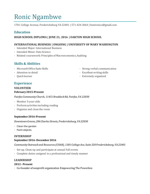 Resume October 2016 | PDF