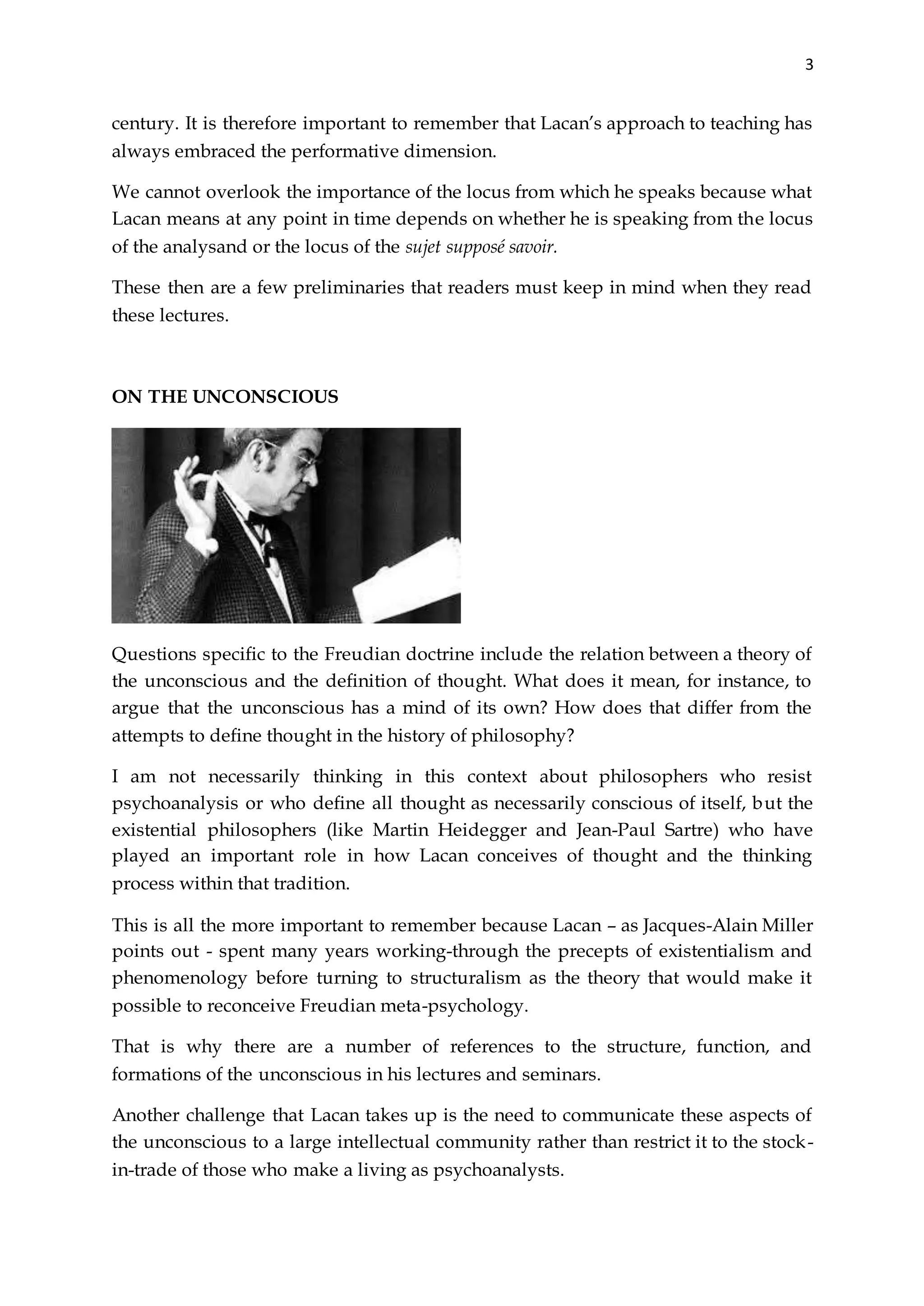 Jacques Lacan on 'My Teaching' | DOCX