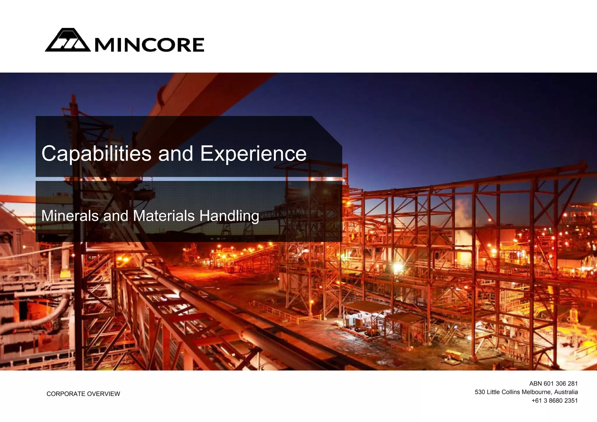 Mincore Capability and Experience Profile | PDF