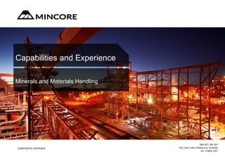 Mincore Capability and Experience Profile | PDF