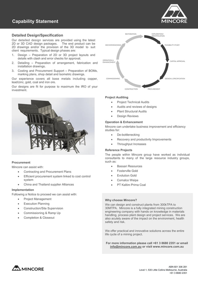Mincore Capability and Experience Profile | PDF
