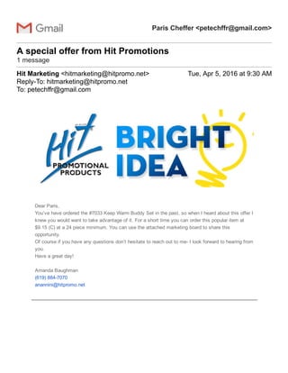 Gmail - A Special Offer from Hit Promotions | PDF