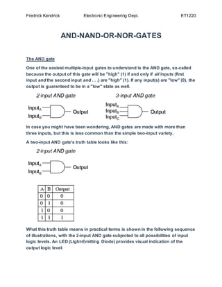 AND, NAND, OR, NOR GATES | PDF
