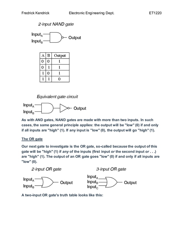 AND, NAND, OR, NOR GATES | PDF