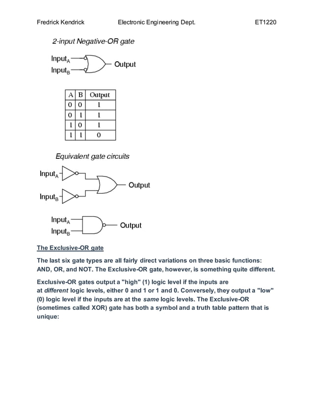 AND, NAND, OR, NOR GATES | PDF