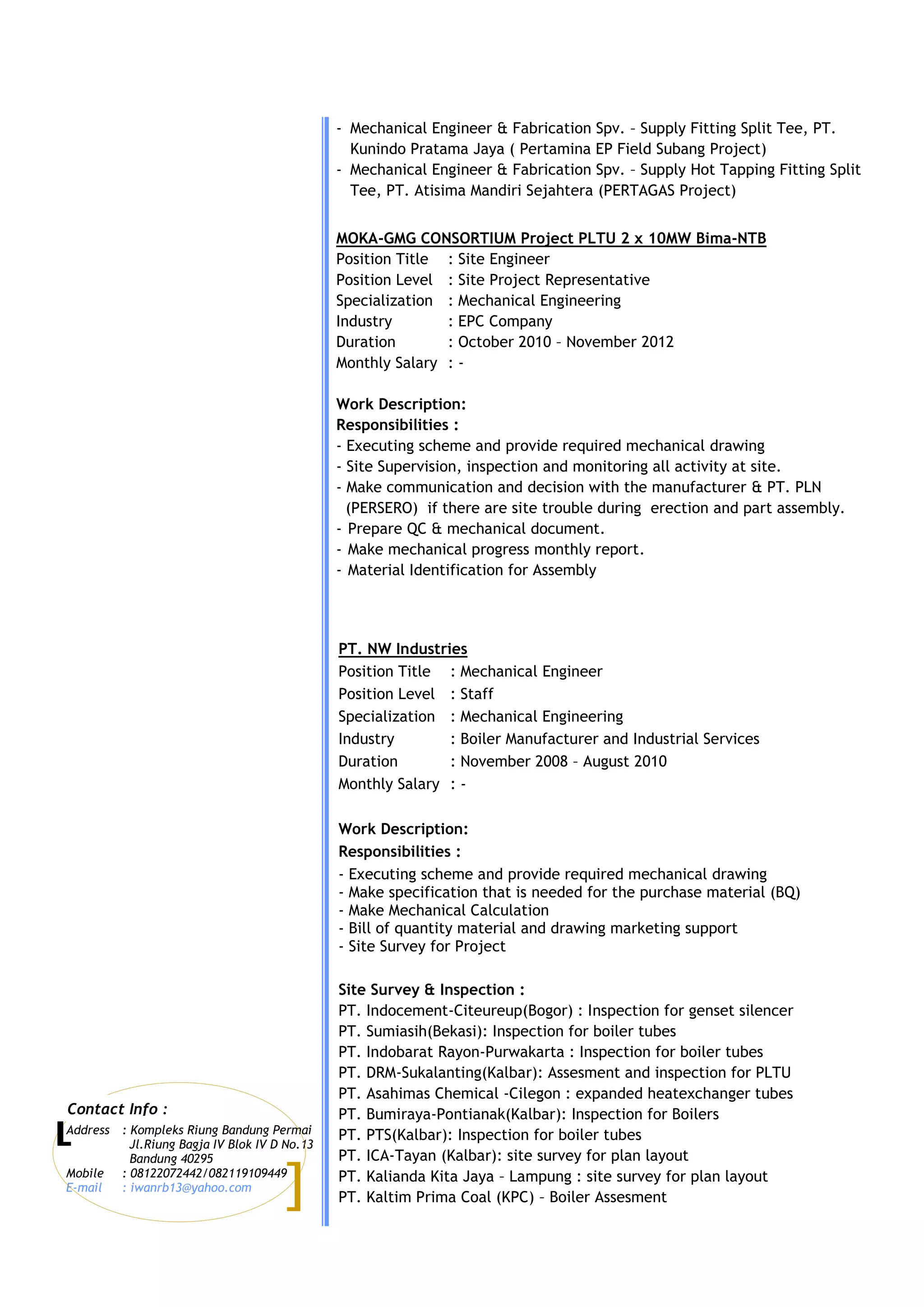 CV Iwan Gunawan_1 | PDF