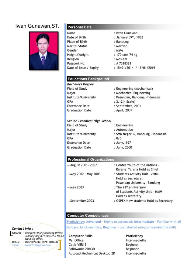 CV Iwan Gunawan_1 | PDF