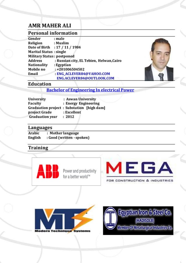 CV-ENG.AMR MAHER 2013-2014 | DOC | Civil Engineering Industry | Industries