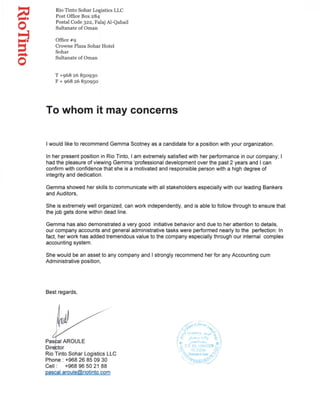 Pascal Reference Letter | PDF