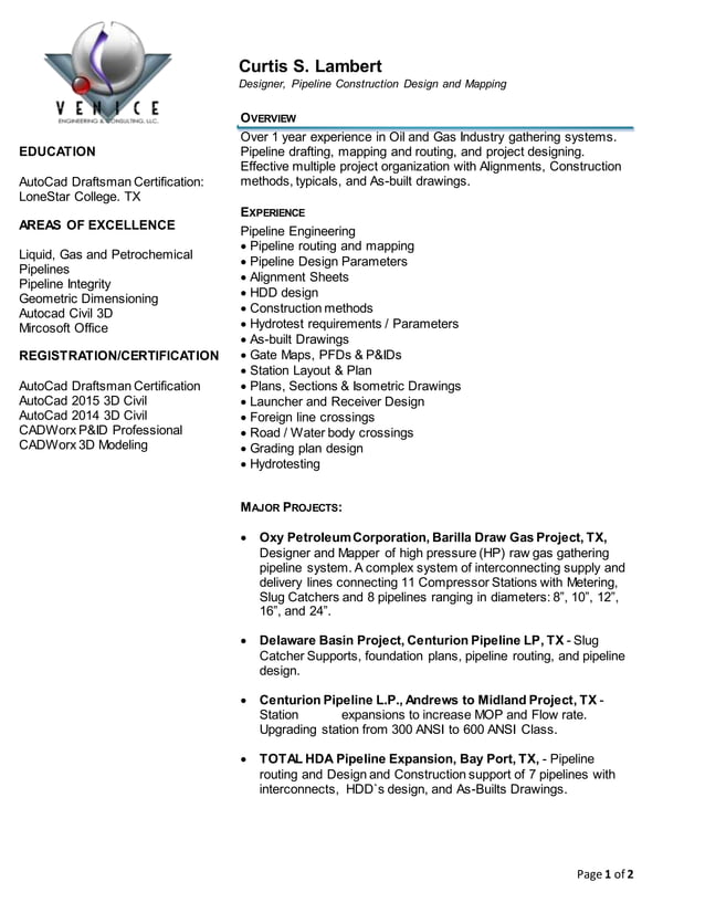 Curtis Lambert Resume | PDF