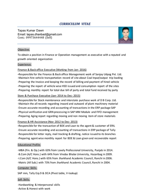 CV Tapas Kumar | PDF