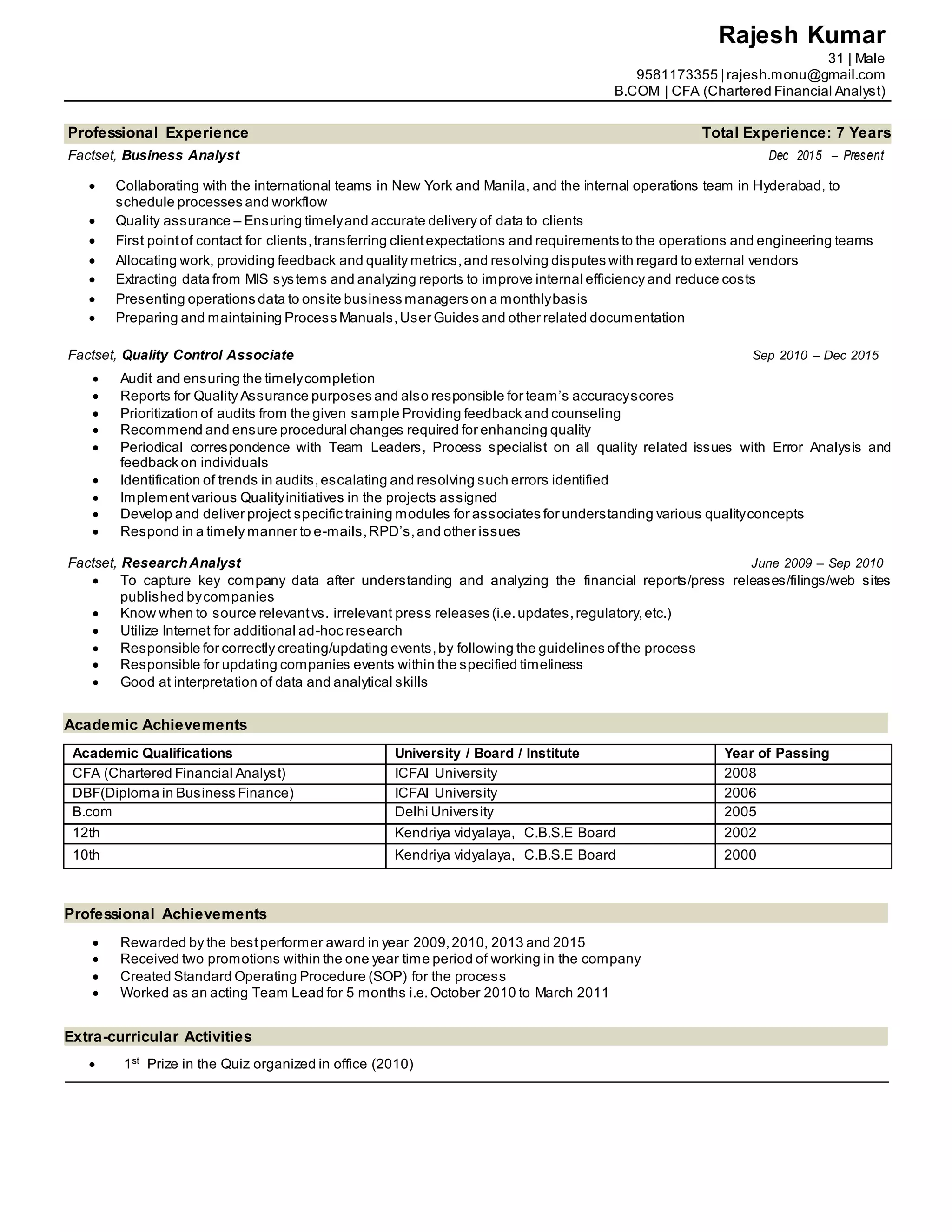 Rajesh Resume | DOCX