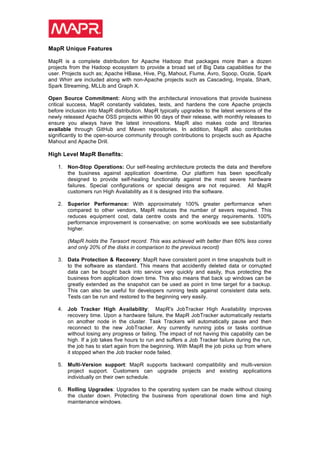 MapR Unique features | PDF