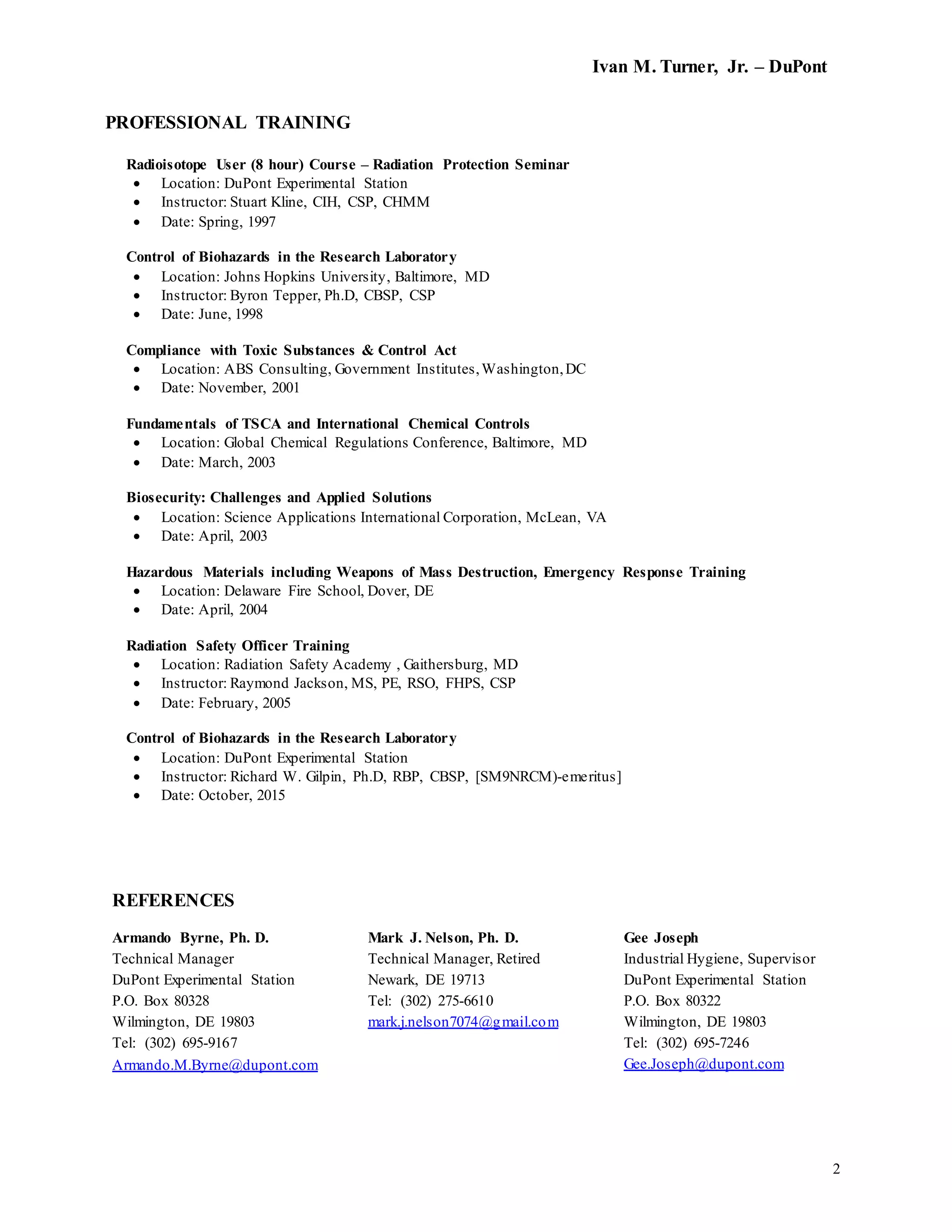 Ivan_Turner_Publications_Training_References | PDF