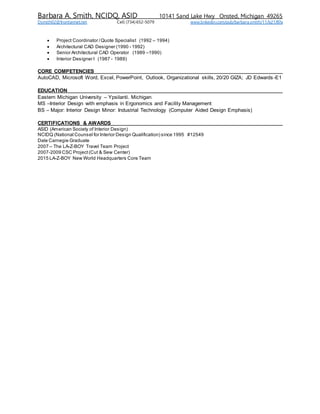 Barbara A Smith ASID resume 2015 | PDF