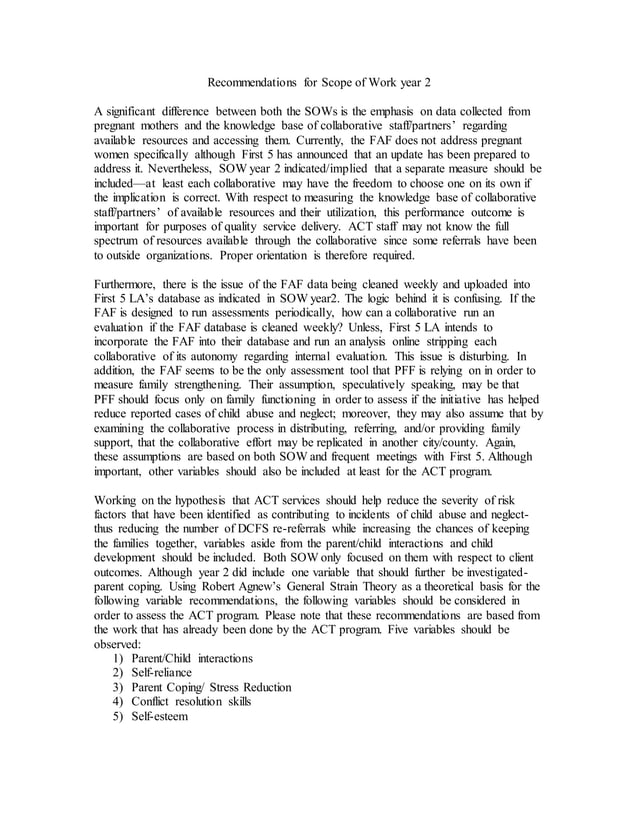 Scopes of Work for year 1 and 2 review and recomm | PDF