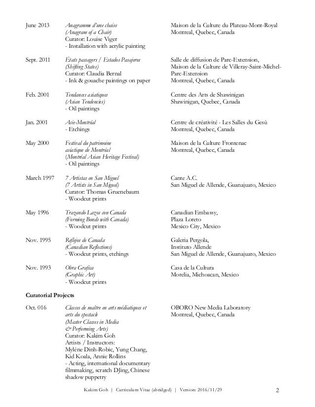 2016-11-29 Kakim Goh_Visual Artist & Curator_CV_Abridged