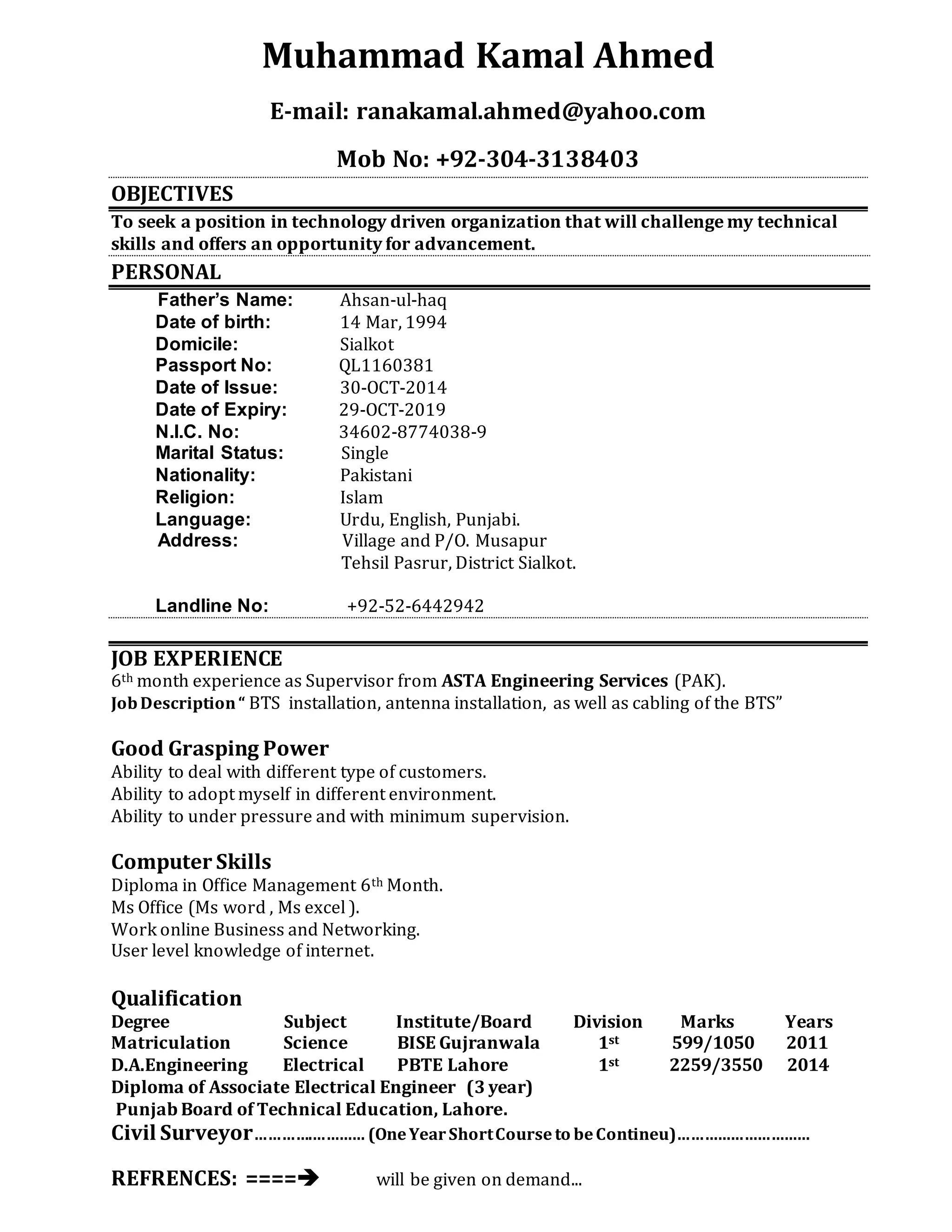 D.A.E Electrical C.V | DOCX