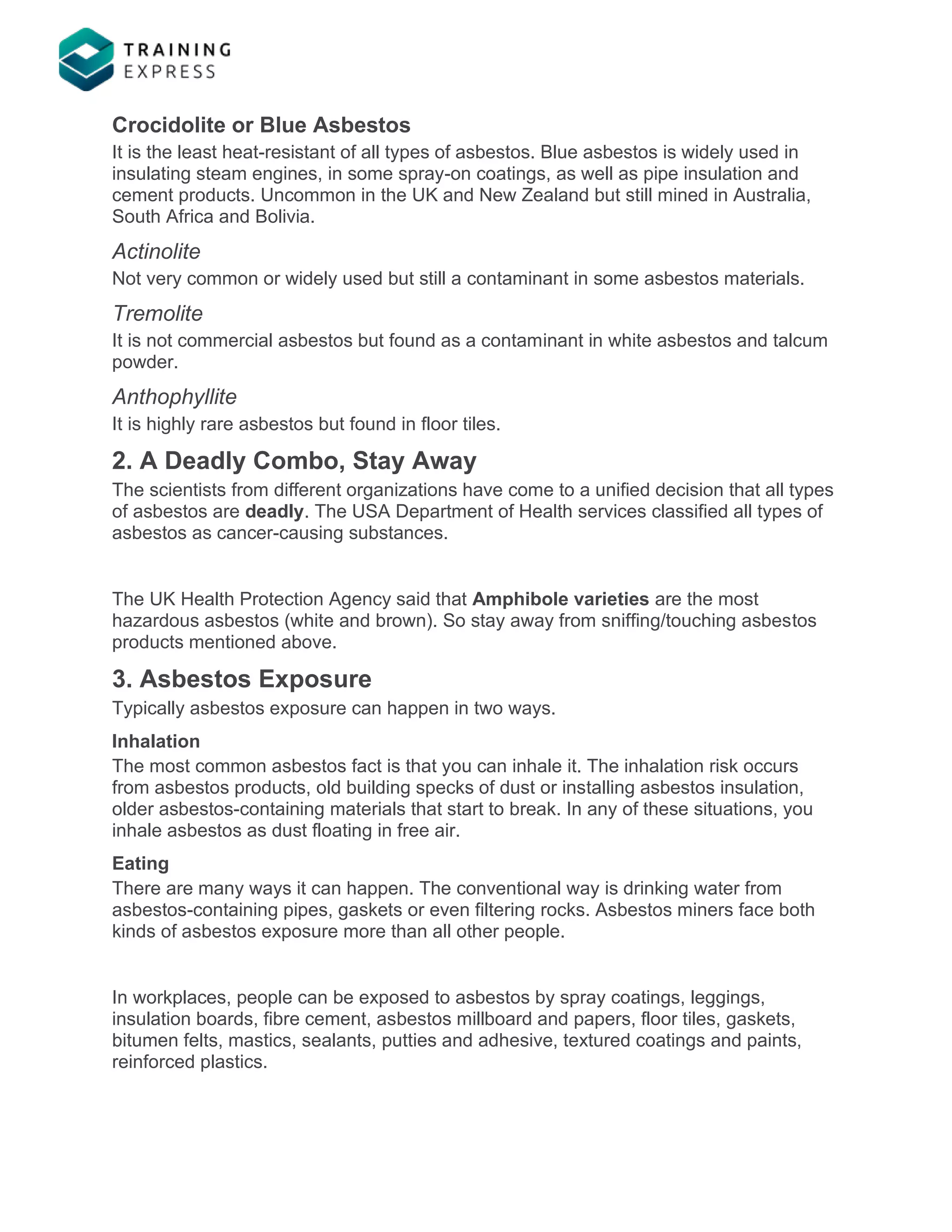 Asbestos Awareness: 7 Asbestos Facts You Need to Know | PDF