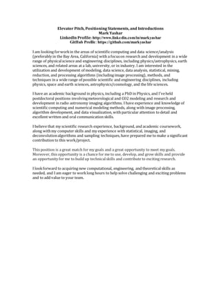 Elevator_Pitch_Intros_Objectives | DOCX | Science