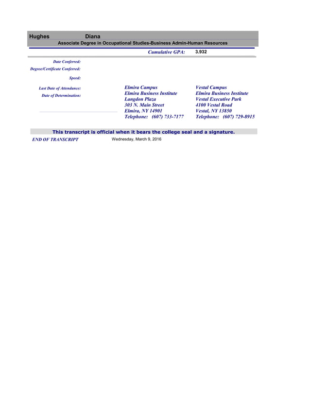 FinalTranscripts | PDF