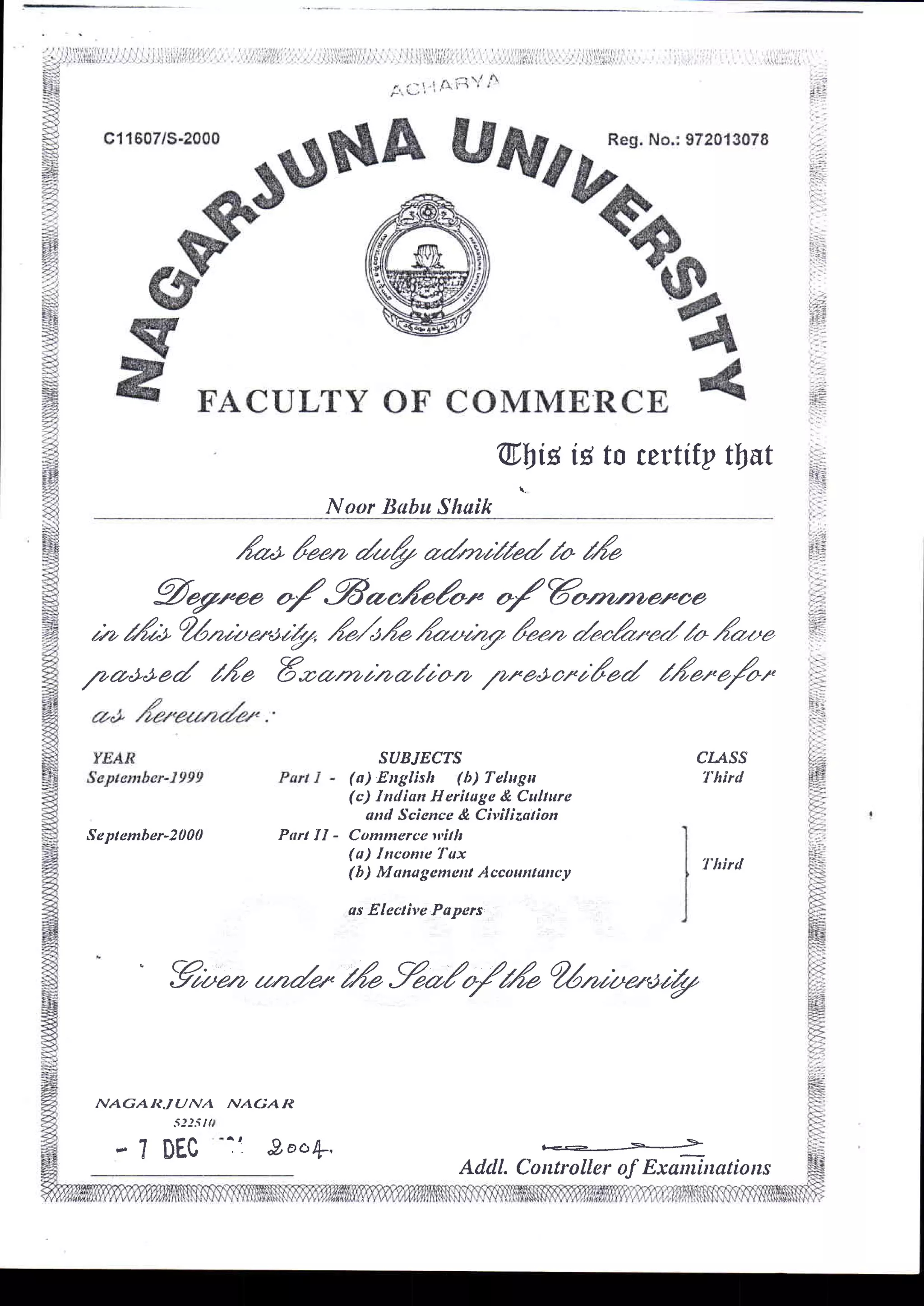 Noor Babu Shaik Certificates | PDF