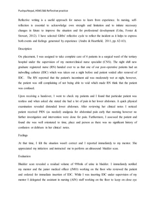 Reflective practice | DOCX | Healthcare Industry | Industries