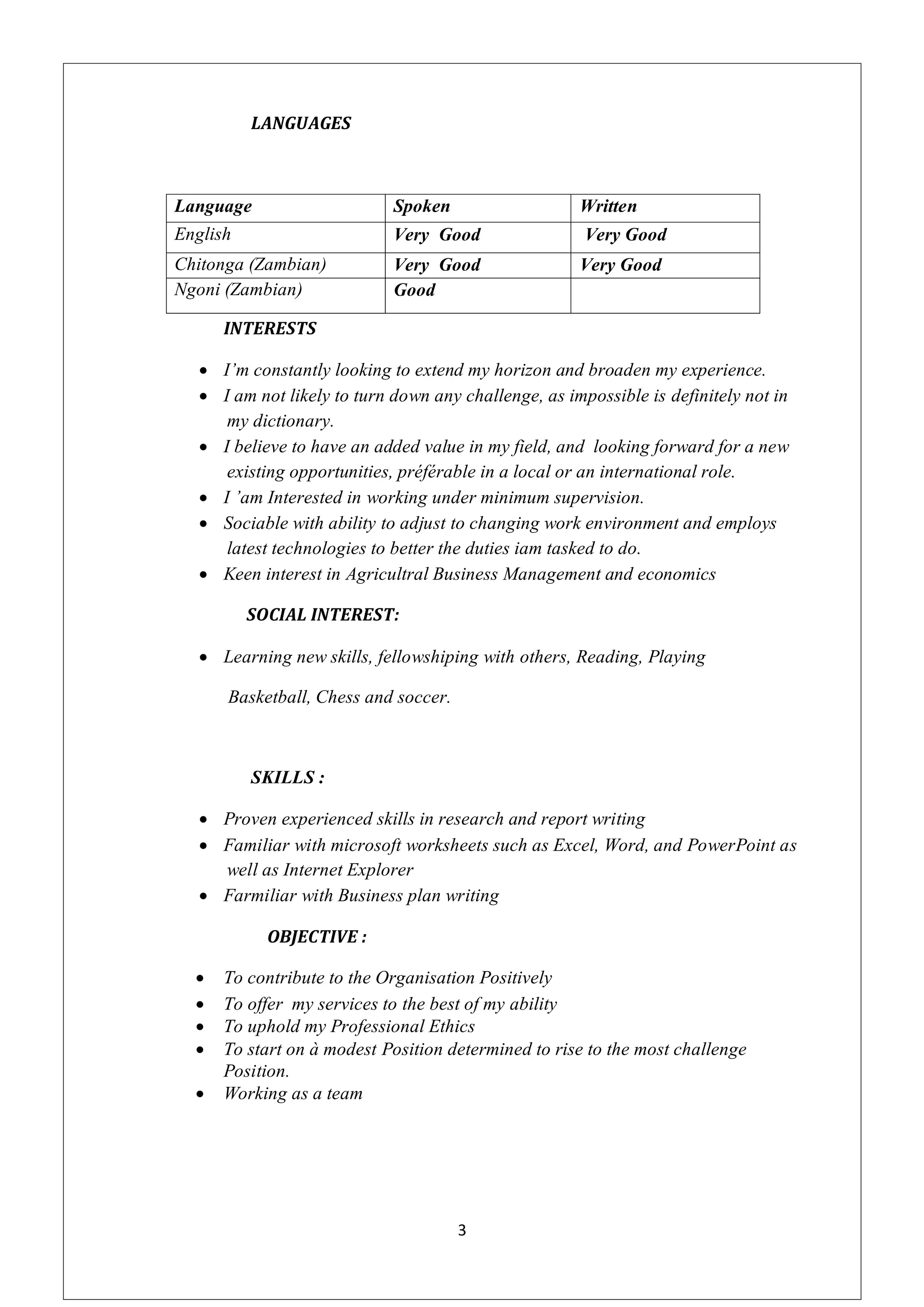 Miyanda nambales CV | PDF