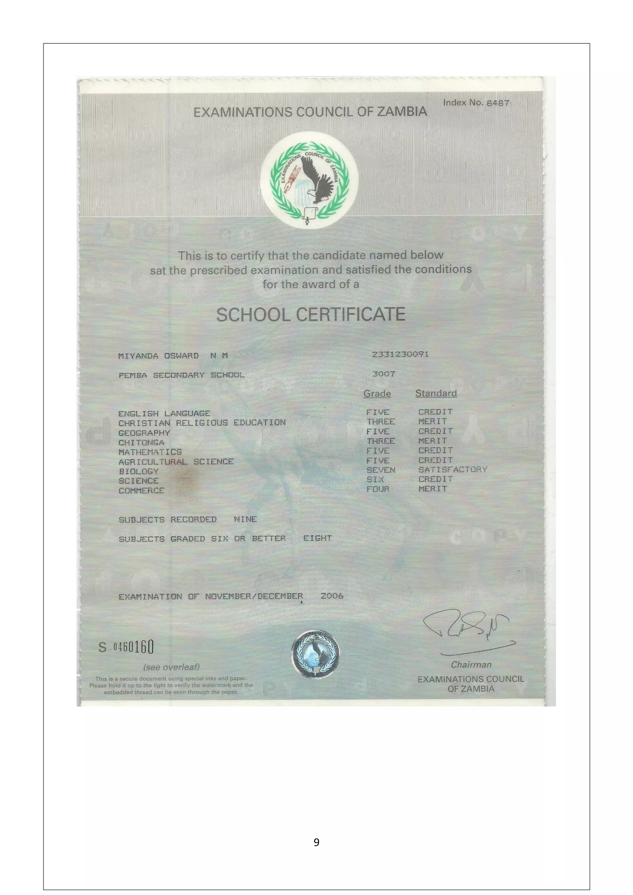 Miyanda nambales CV | PDF