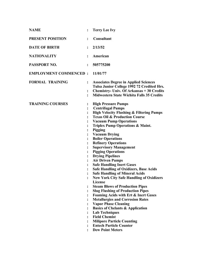 Terry Ivy 2015 Resume Revised Dec | DOC