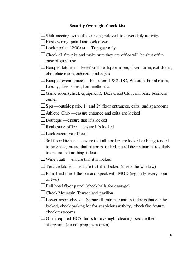 Security Officer Training Manual