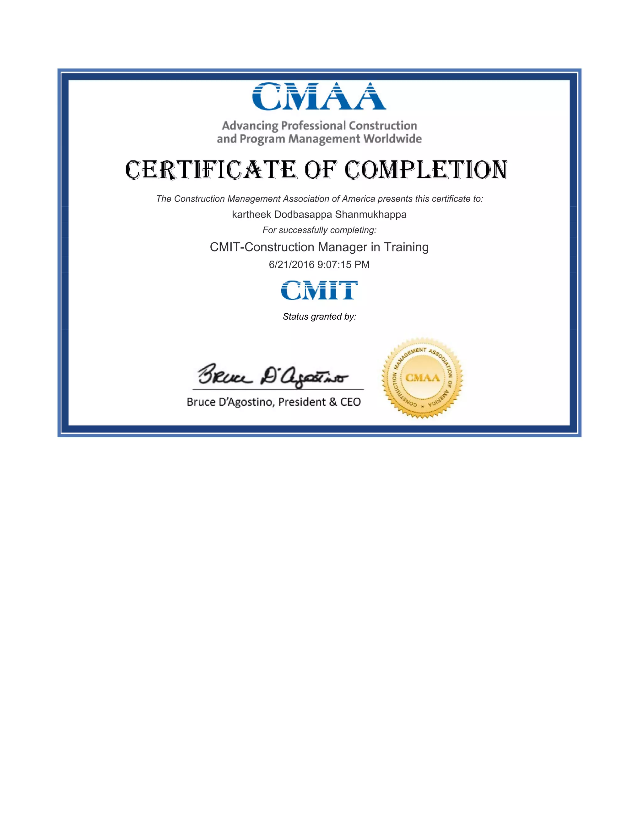 CMIT Certificate | PDF