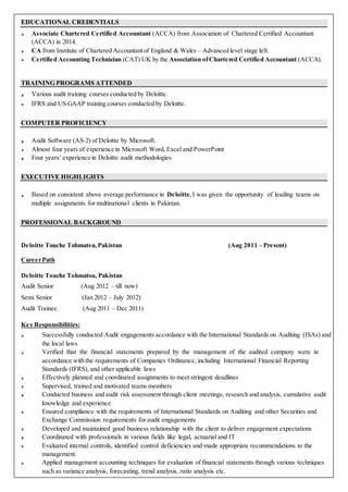 CV Kumail Abbas Khosa ACCA | PDF