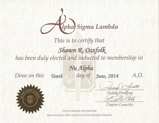 Alpha Sigma Lambda | PDF