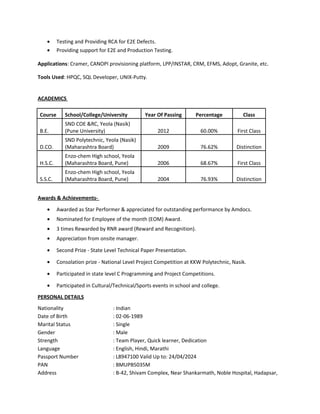 Shrikant_Bagdane_Software_Tester_3.7+years | DOC | Computer Software ...