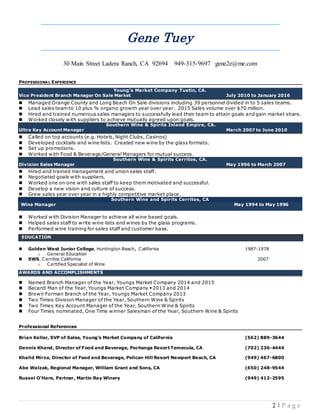 Gene Resume 2016 | DOCX