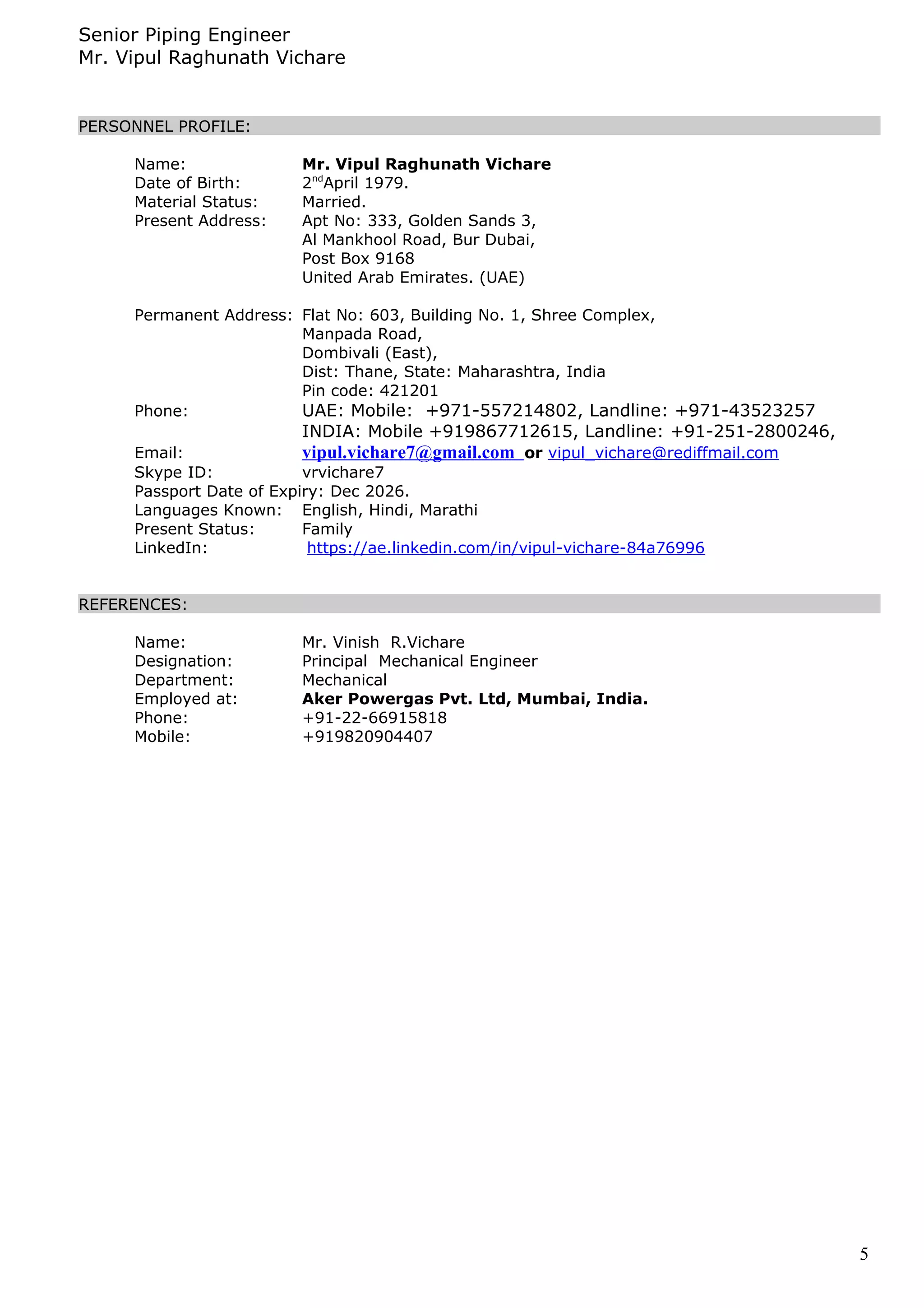 VIPUL VICHARE_CURRICULUM_VITAE_7 | DOC