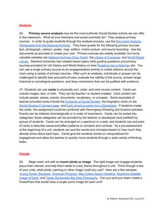 Williams Top 10 Social Studies Instructional Strategies | PDF