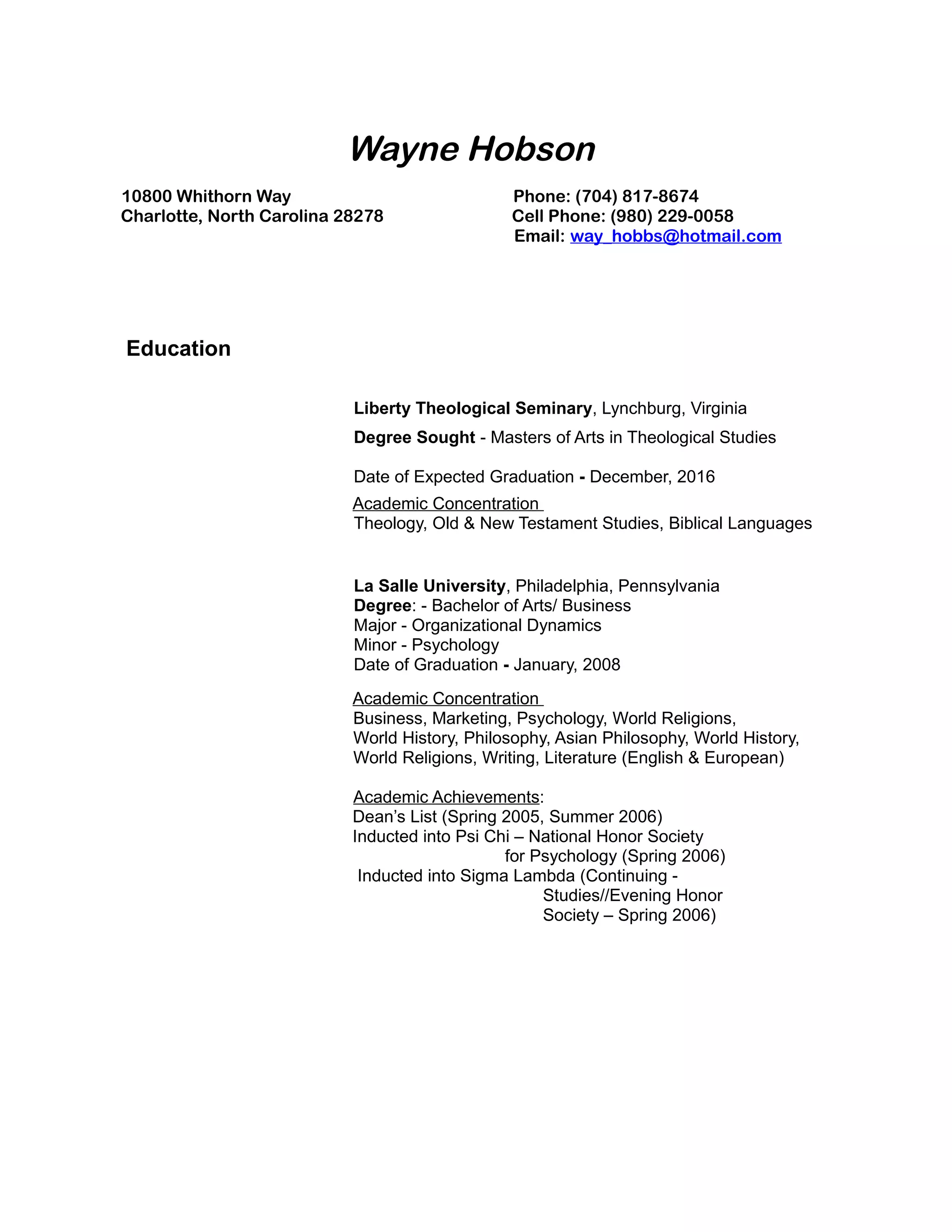 WayneHobsonResume | DOC