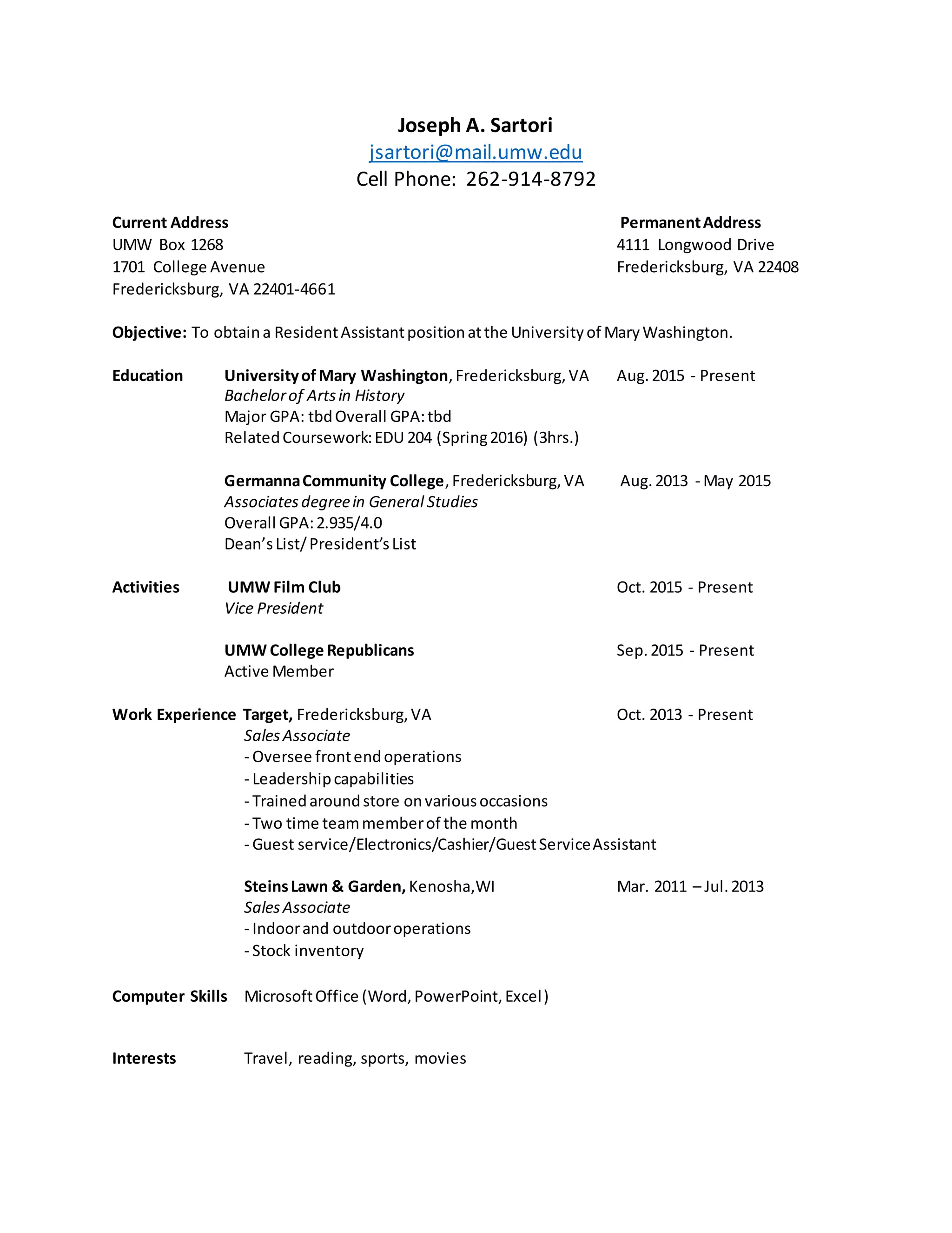 Joseph Resume Final | PDF