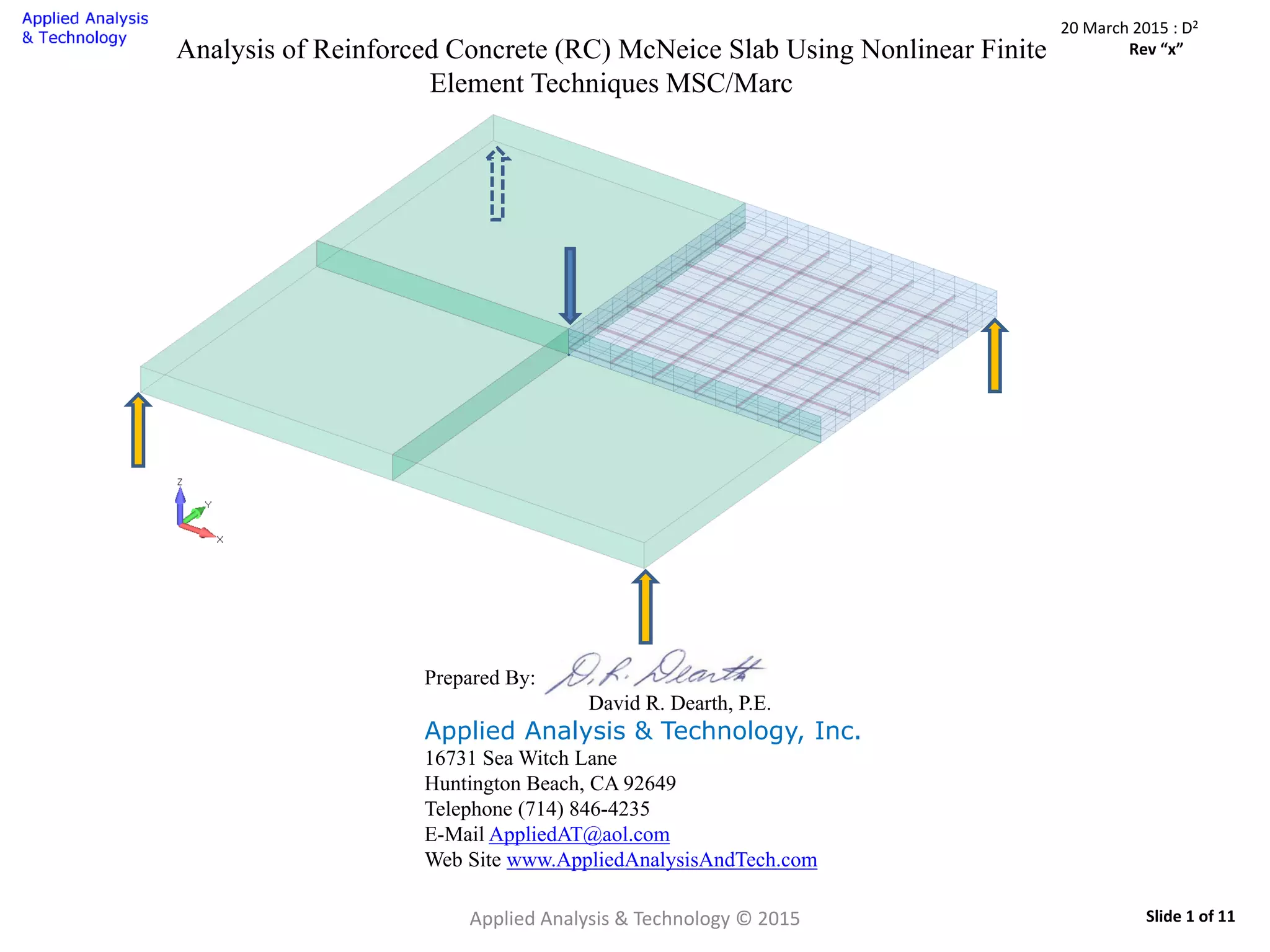 Analysis McNeice Slab MSC-Marc | PPT