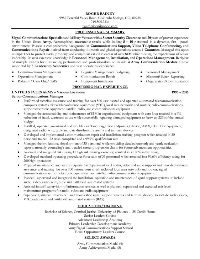 Roger Rainey Resume | DOCX