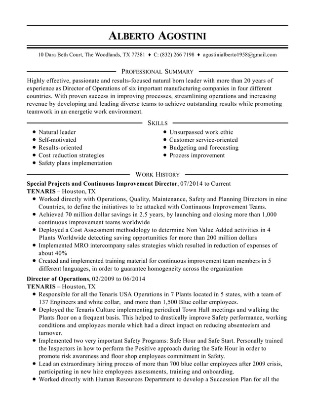 Alberto Agostini Resume 6 | PDF