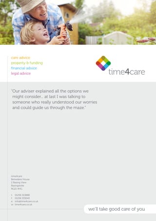 time4care-brochure | PDF | Eldercare | Family and Relationships